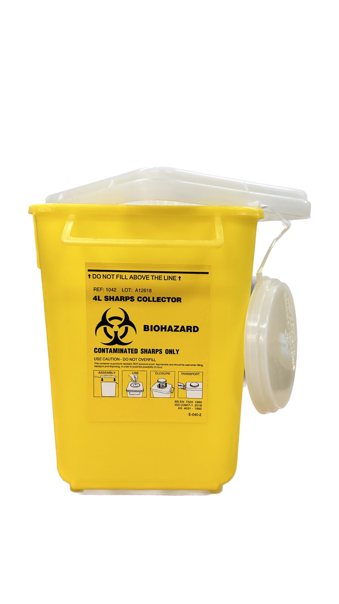 Yellow Sharps Container Monoject™ PGII D.O.T. Compliant Sharps