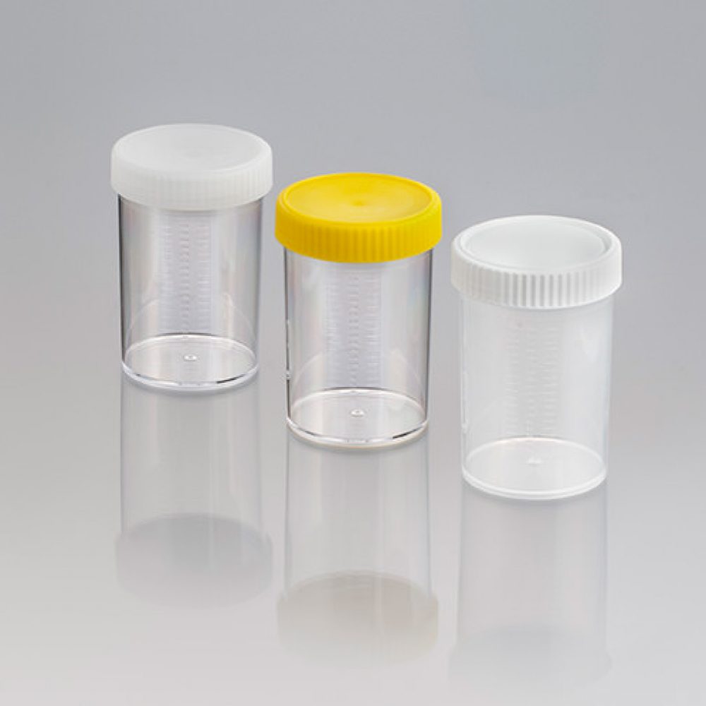 Techno Plas Flat Bottom Container w/White Cap PP 250ml